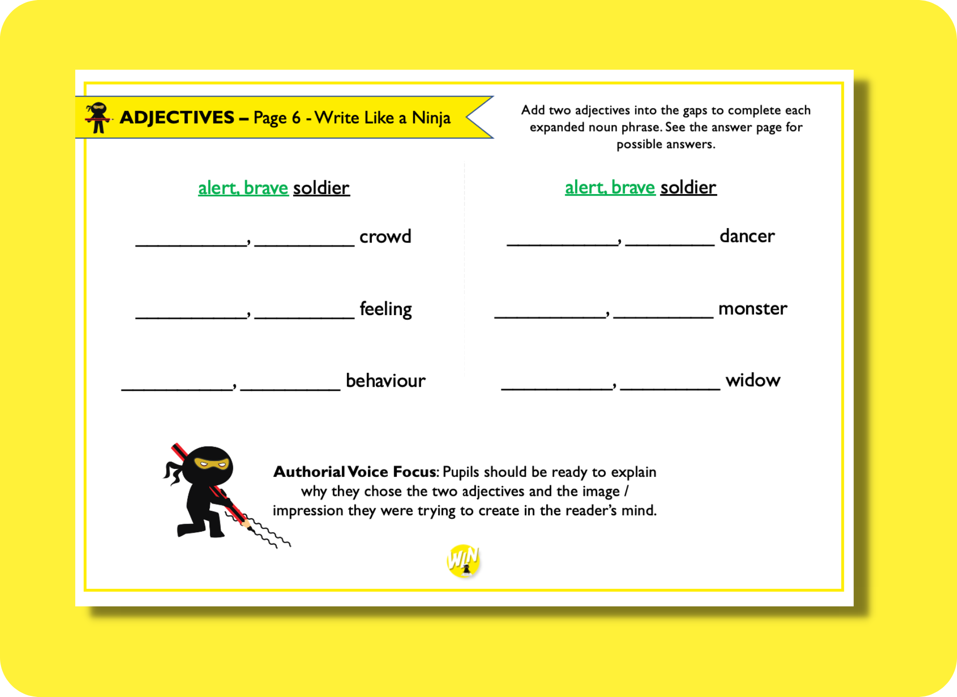 Write Like a Ninja – Teaching Super Bundle – Vocabulary Ninja