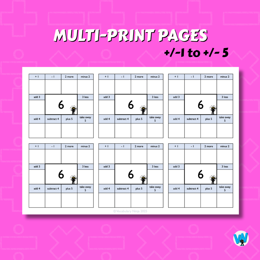 Addition and Subtraction Basics Fluency Grids – Vocabulary Ninja