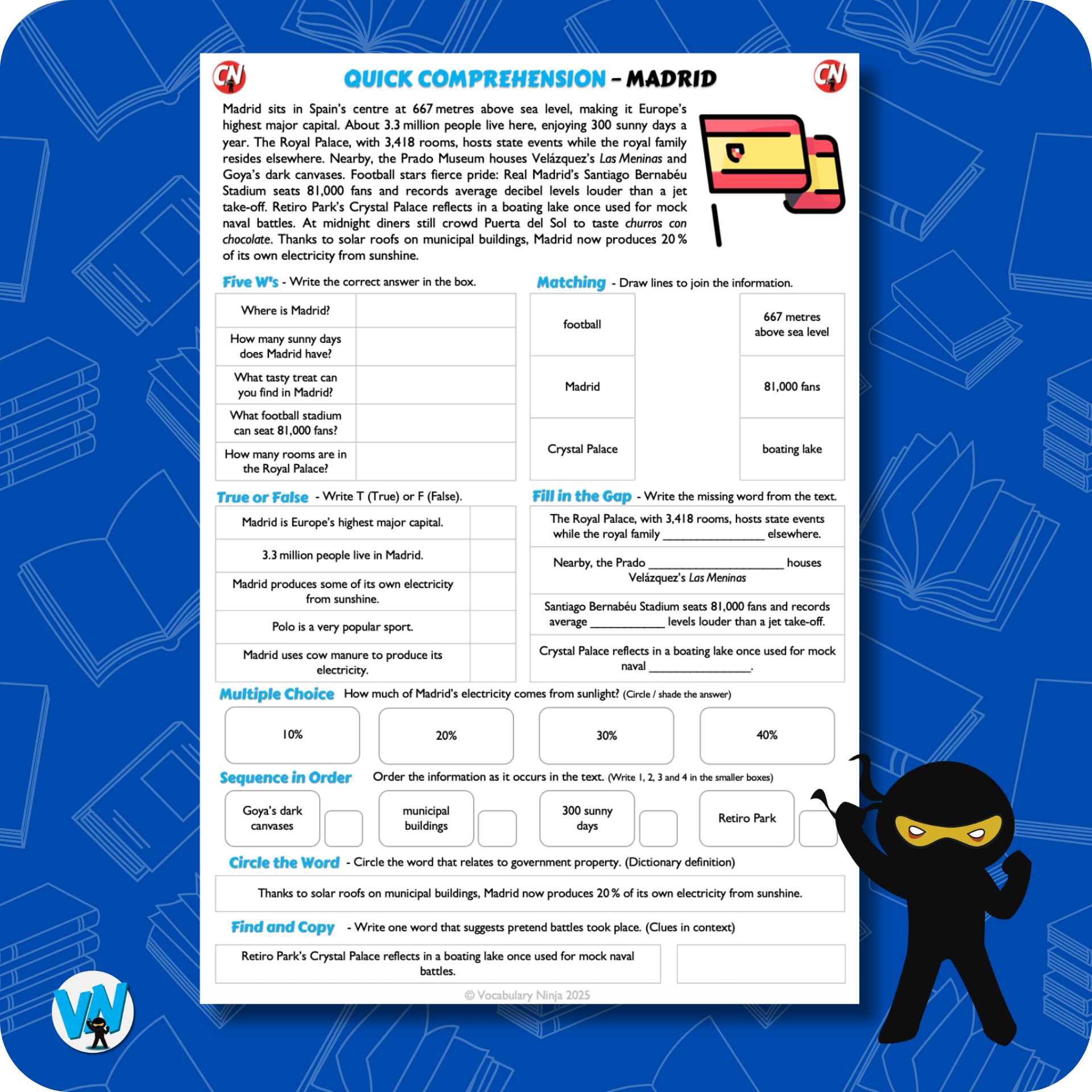 Quick Comprehension Topic Bundle – Y5 Capital Cities of Europe ...