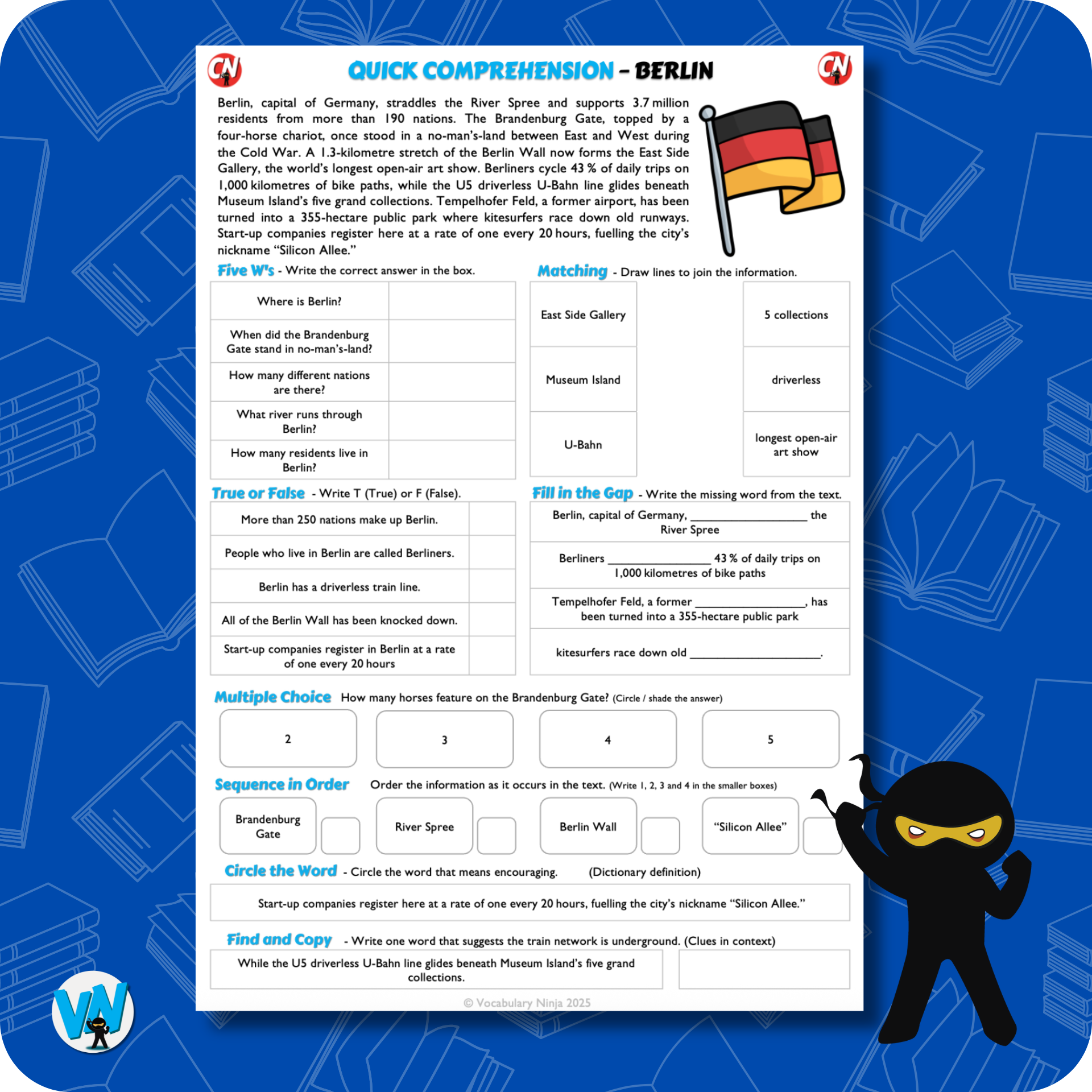 Quick Comprehension Topic Bundle – Y5 Capital Cities of Europe ...