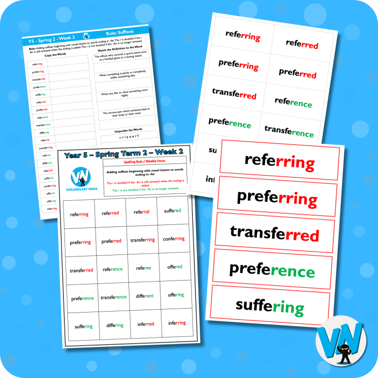 Whole School Spelling System – Year 3 – Vocabulary Ninja