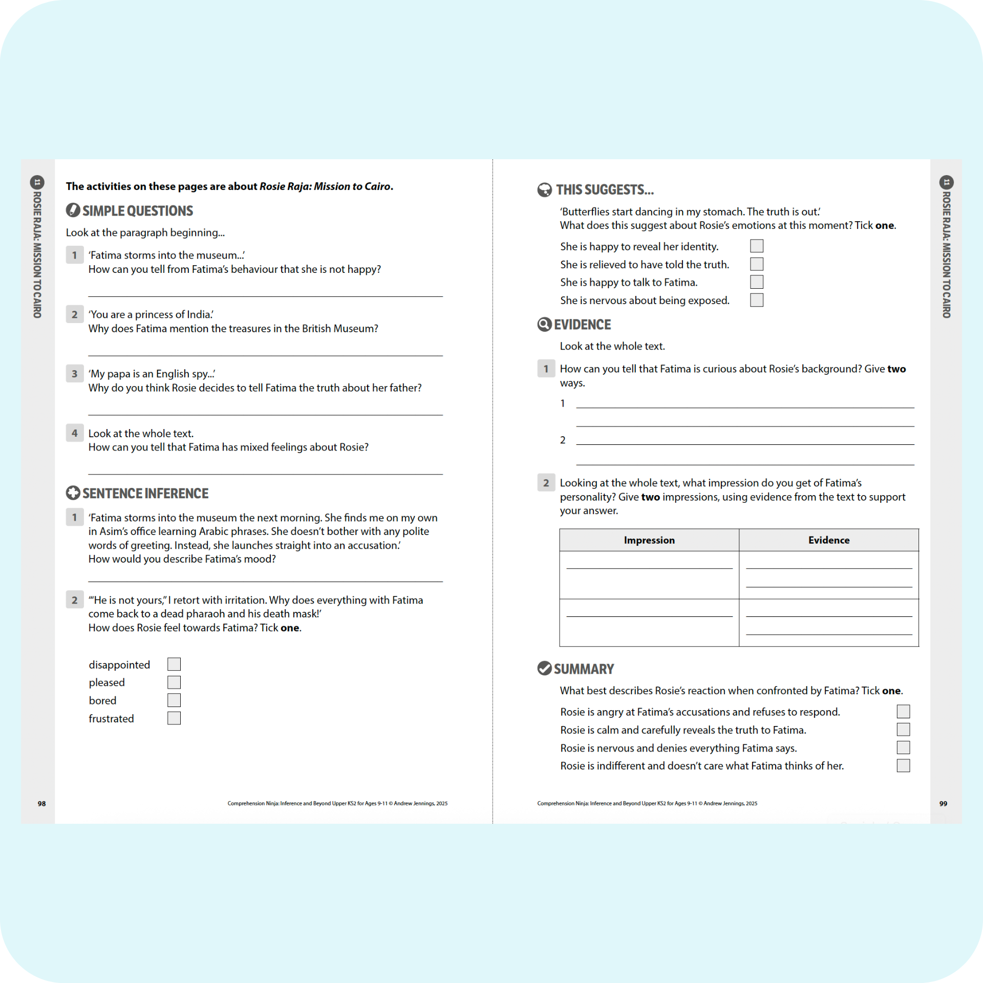 Comprehension Ninja Book: Inference & Beyond UKS2 – Vocabulary Ninja